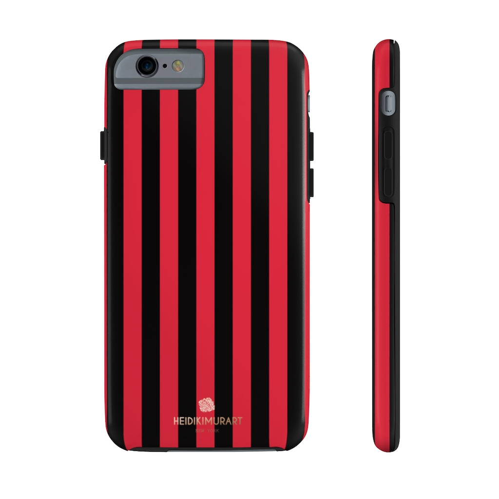 Red Black Stripe iPhone Case, Modern Stripes Case Mate Tough Samsung ...