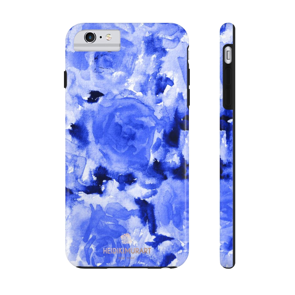 Blue Rose Phone Case, Floral Print Flower Case Mate Tough Phone Cases ...