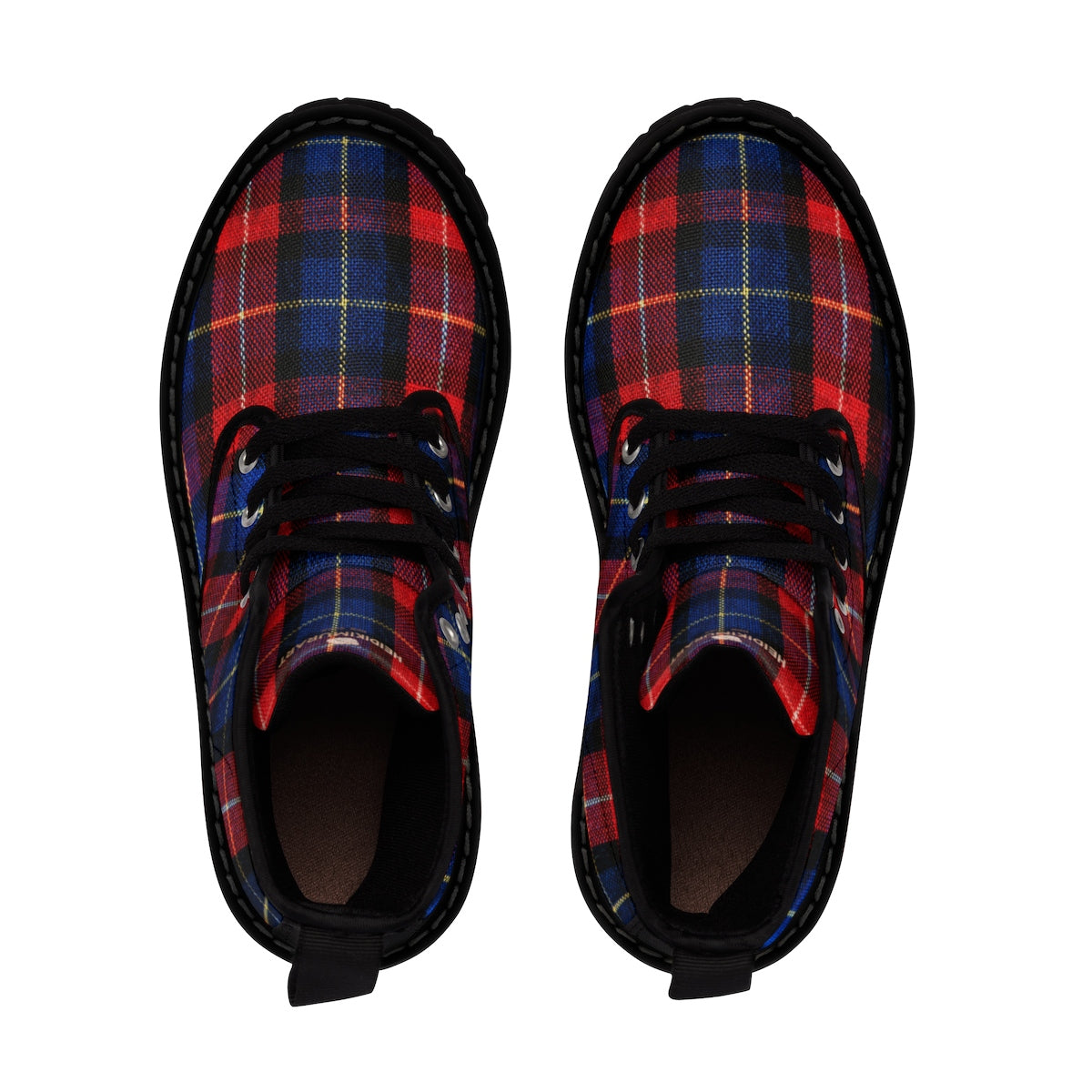 Red Plaid Men's Boots, Comfortable Tartan Print Fashion Men's Winter ...