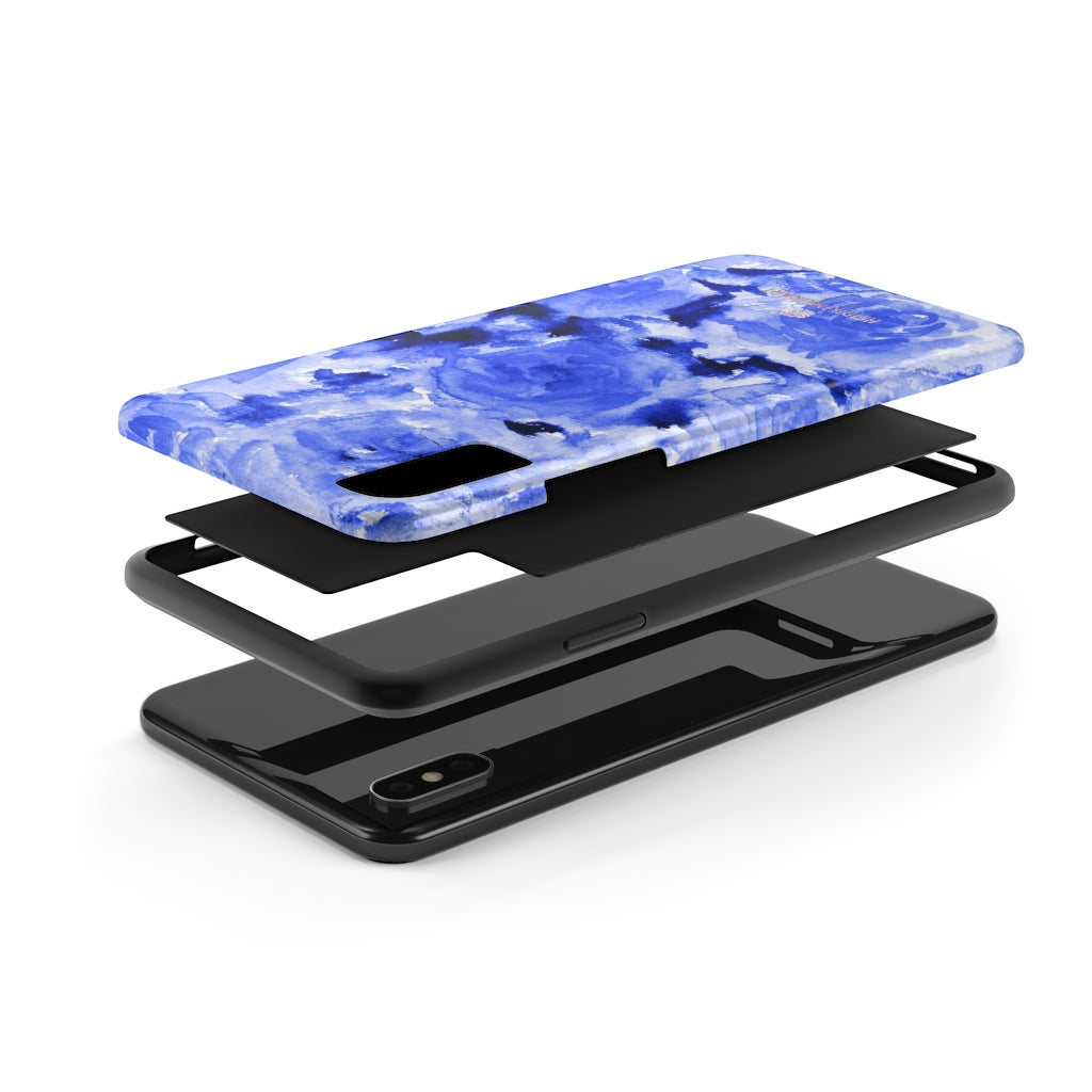 Blue Rose Phone Case, Floral Print Flower Case Mate Tough Phone Cases ...