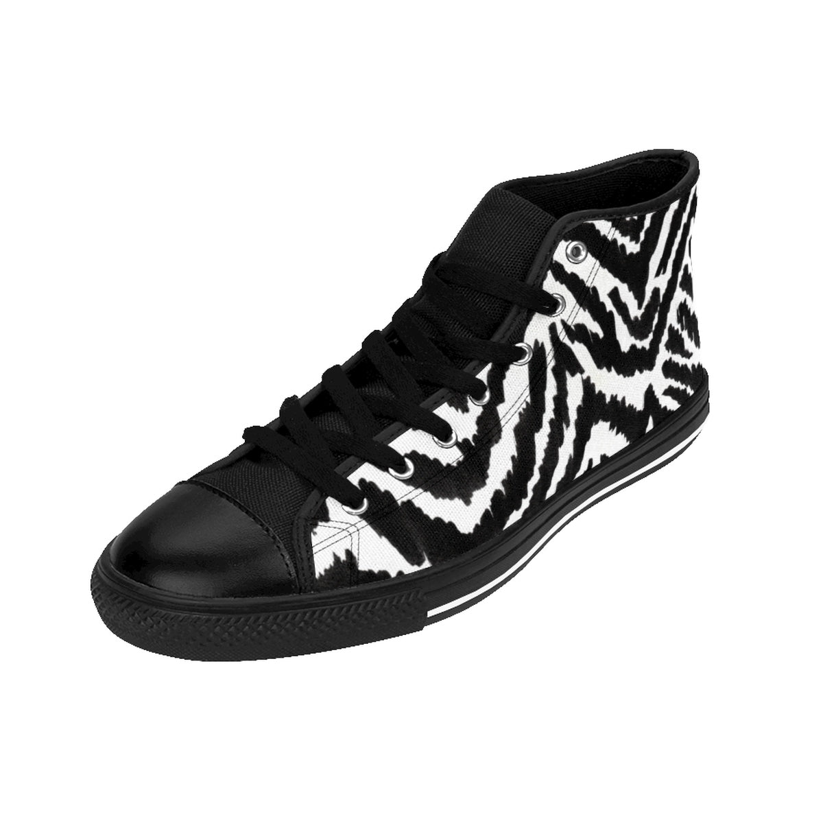 Robust Zebra Men's High Tops, White Black Zebra Animal Print Men's High ...