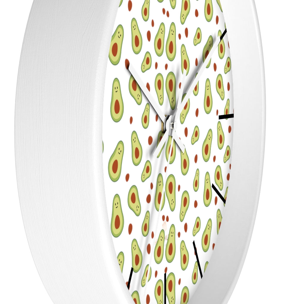 Avocado Print Large Wall Clocks, 10" Dia. Clock For Avocado Vegan ...