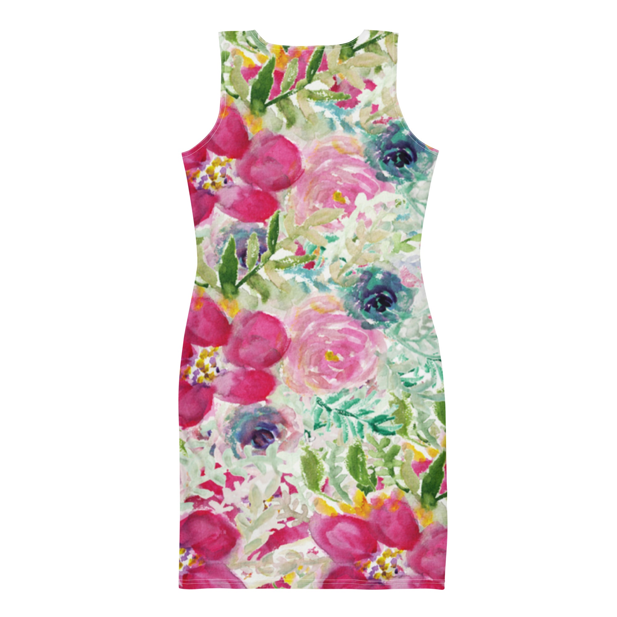 Pink Rose Floral Print Dress, Best Floral Print Designer Long ...