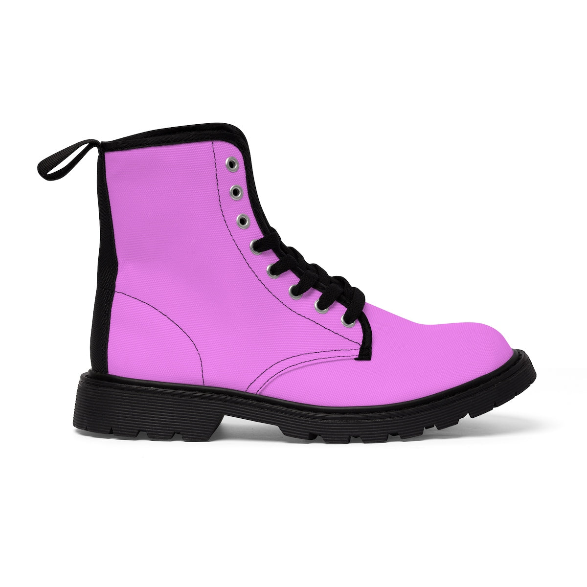 Pink Women's Boots, Classic Solid Color Premium Winter Lace-up Toe Cap ...