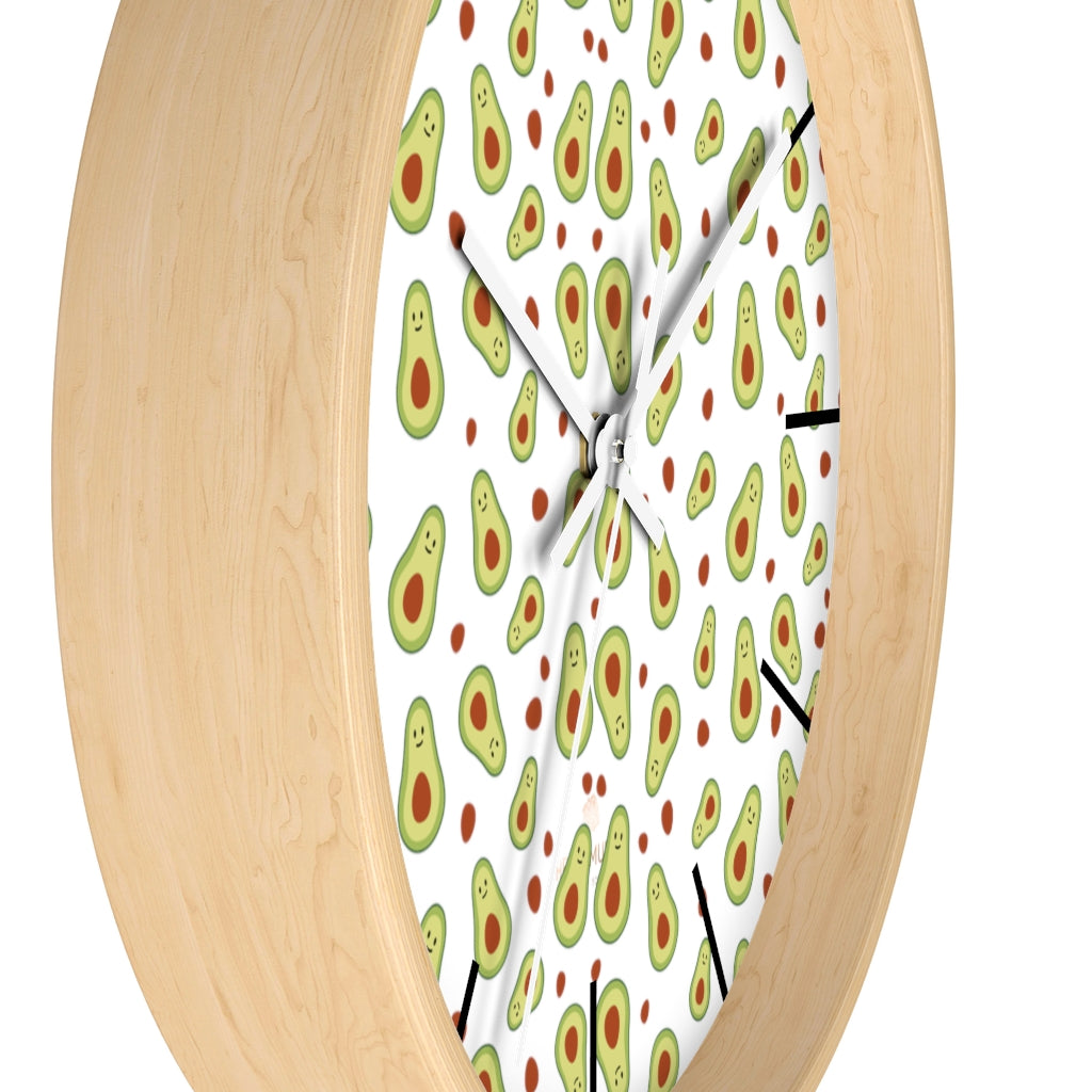 Avocado Print Large Wall Clocks, 10" Dia. Clock For Avocado Vegan ...