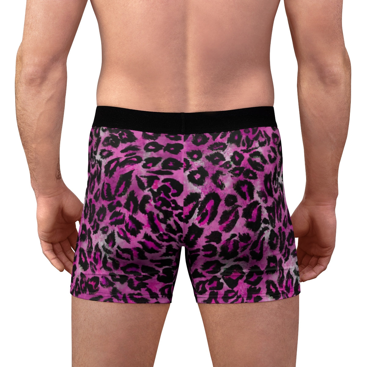 Pink Leopard Print Men's Underwear, Animal Print Designer Premium Men's ...