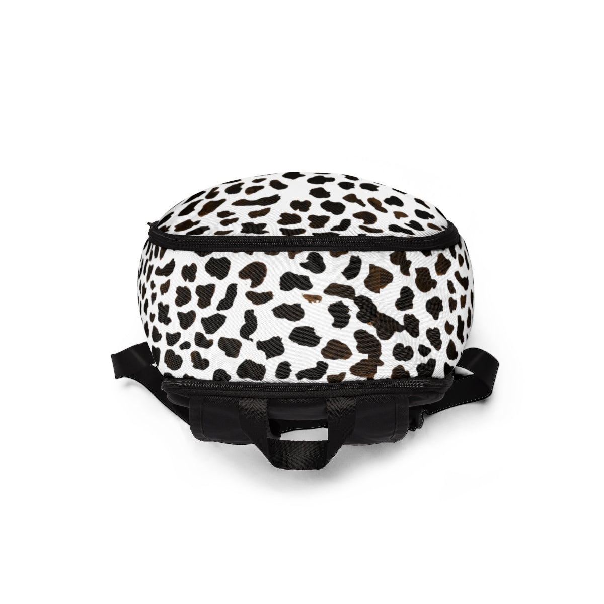 White Cow Print Backpack, Moo Cow Animal Print Designer Unisex Fabric ...