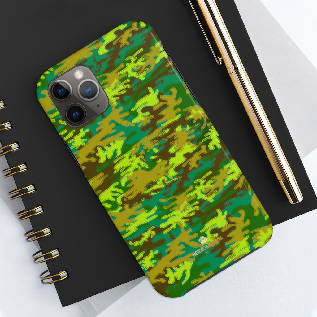 Bright Green Camo iPhone Case, Army Print Case Mate Tough Samsung ...