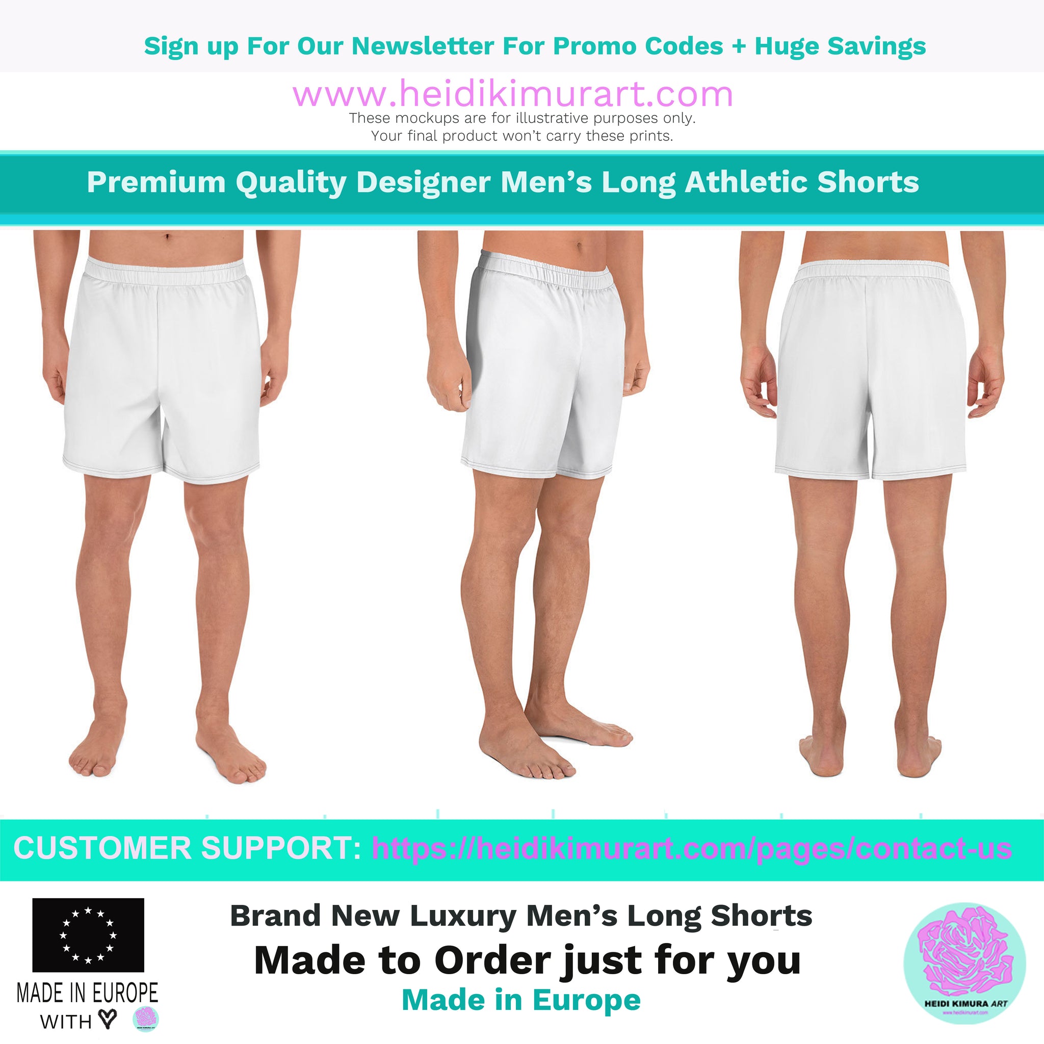 Bright Yellow Men's Shorts, Yellow Solid Color Premium Athletic Long ...