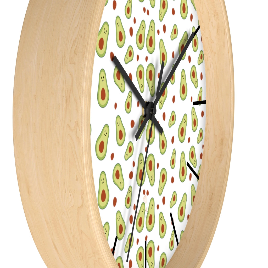 Avocado Print Large Wall Clocks, 10" Dia. Clock For Avocado Vegan ...