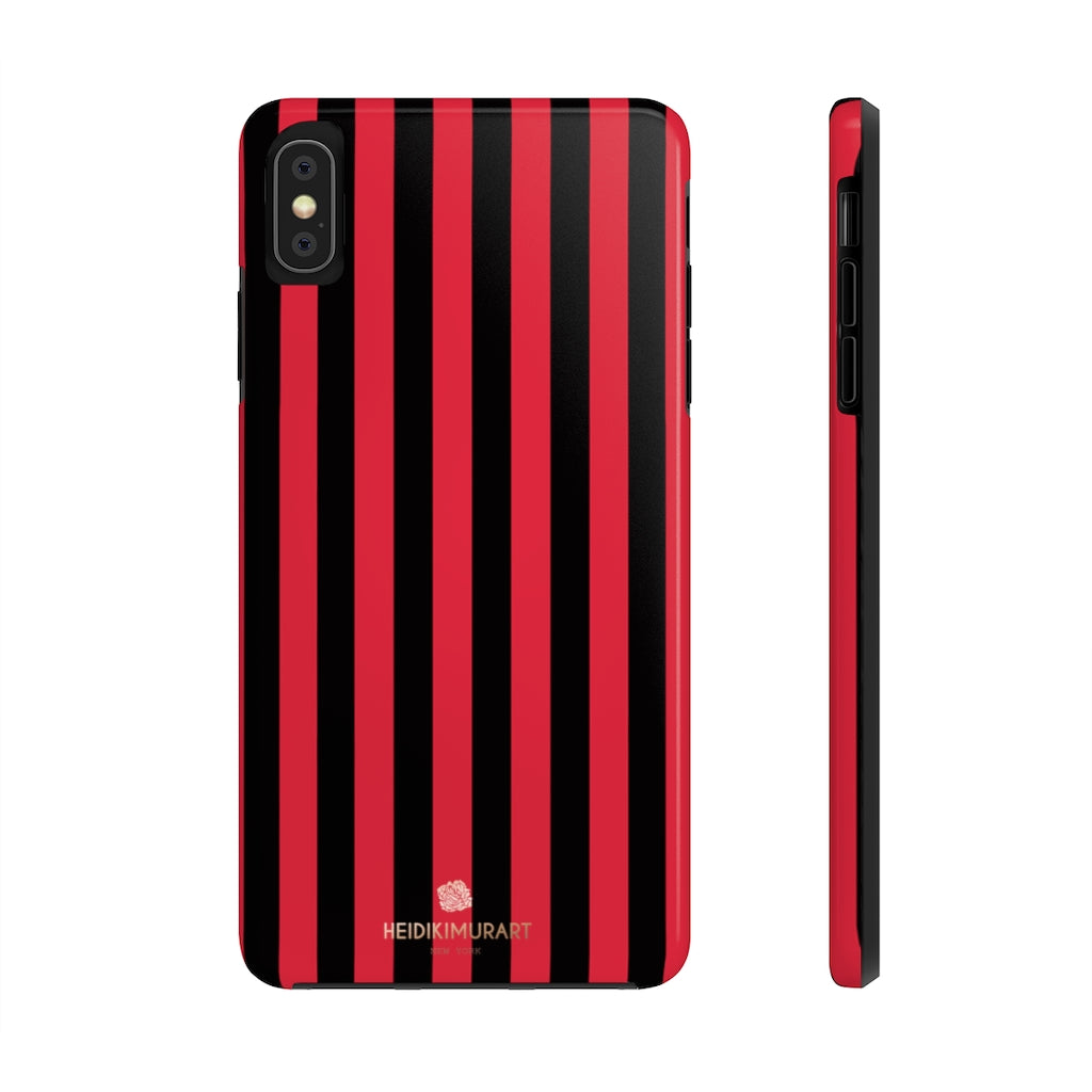Red Black Stripe iPhone Case, Modern Stripes Case Mate Tough Samsung ...