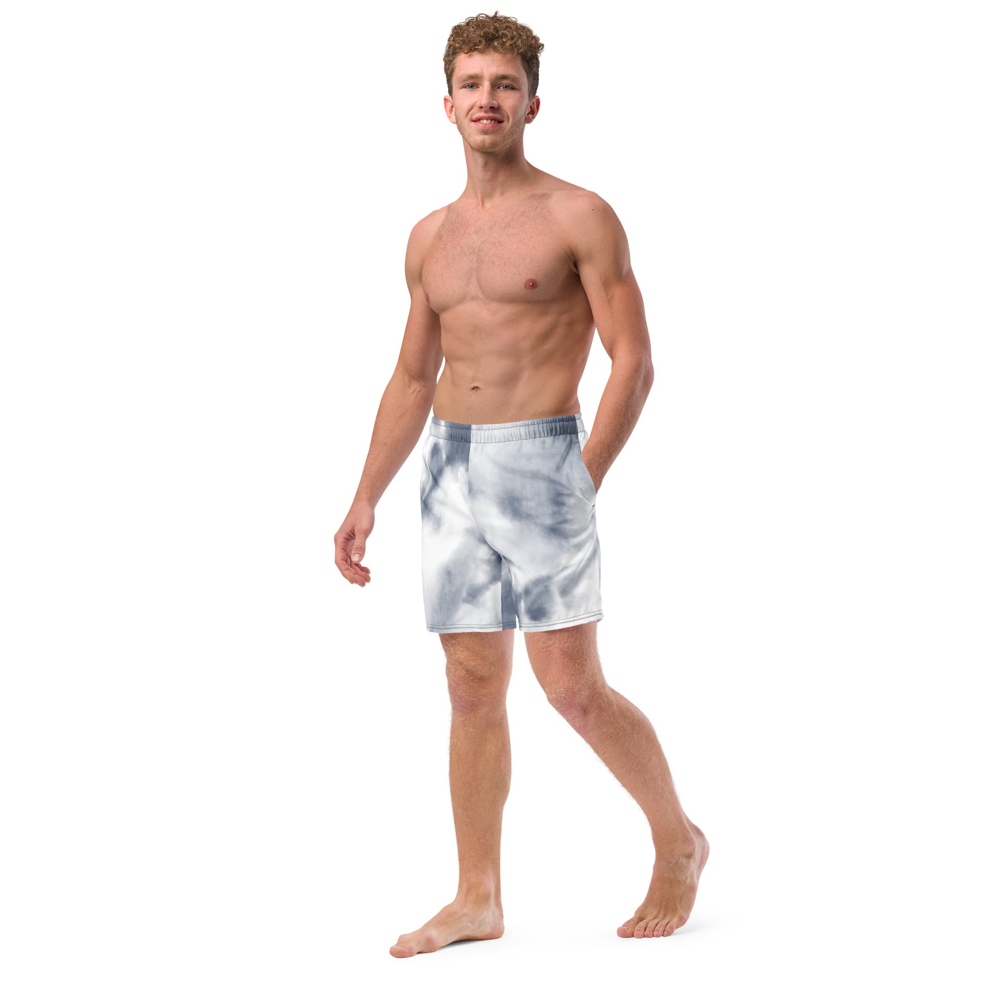 Grey Abstract Men's Swim Trunks, Best Designer Premium Luxury Men's ...