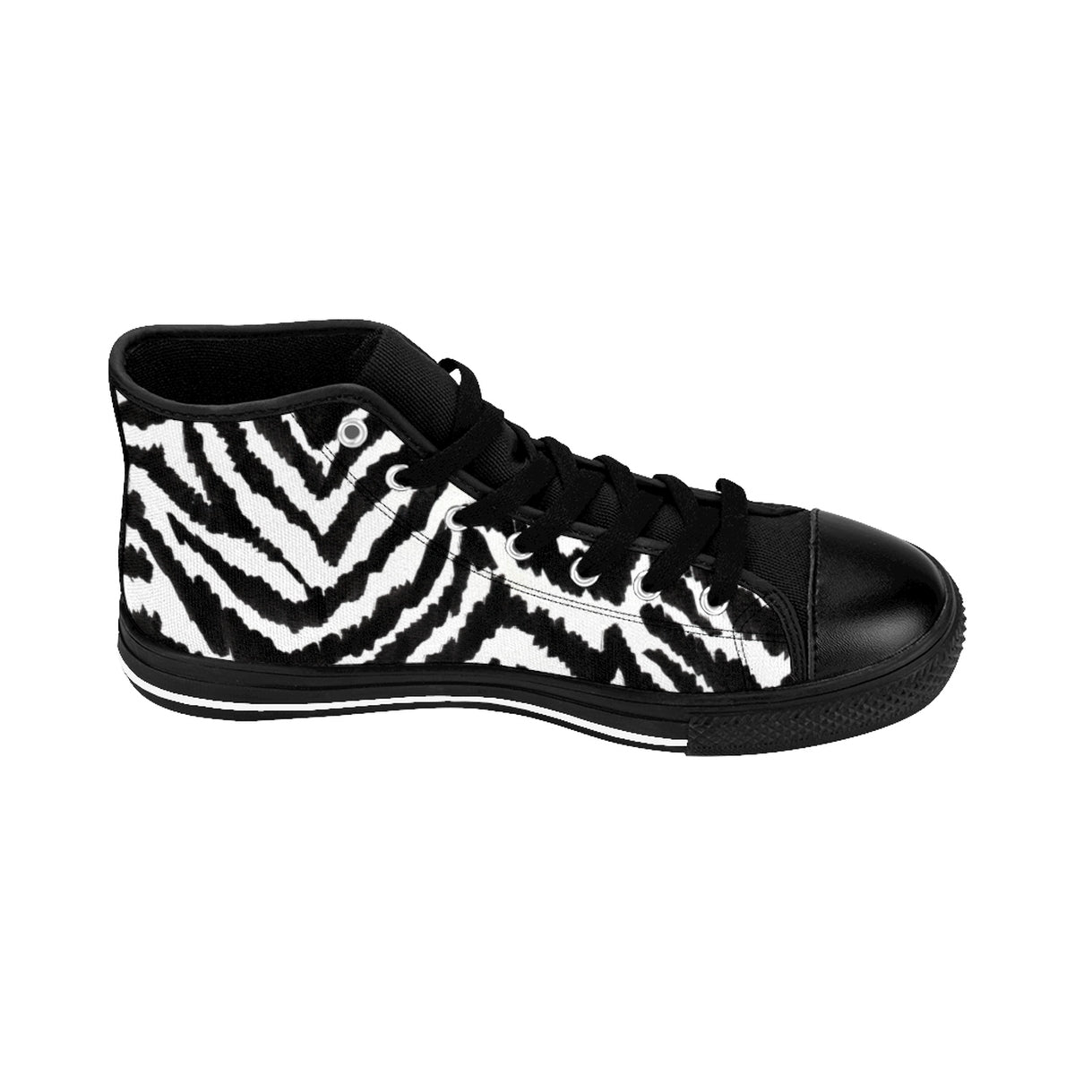 Robust Zebra Men's High Tops, White Black Zebra Animal Print Men's High ...