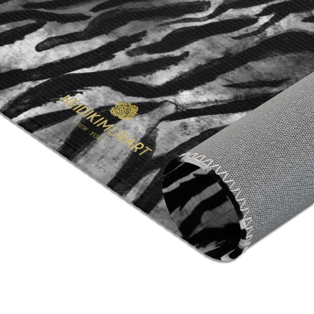 Black Tiger Stripe Area Rug, White Black Animal Print 24x36, 36x60 ...