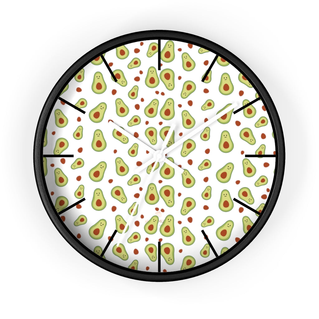 Avocado Print Large Wall Clocks, 10" Dia. Clock For Avocado Vegan ...