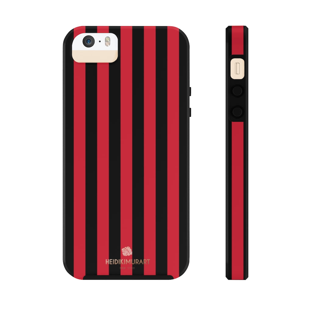 Red Black Stripe iPhone Case, Modern Stripes Case Mate Tough Samsung ...