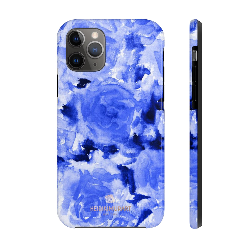 Blue Rose Phone Case, Floral Print Flower Case Mate Tough Phone Cases ...