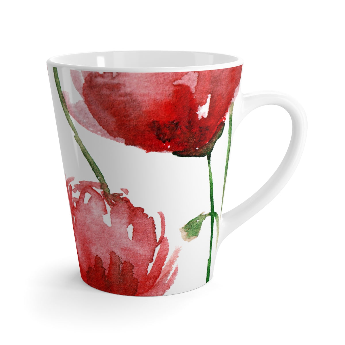 Red Poppy Flower Mug, Floral Print 12 Oz. Best Coffee Latte Tea Coffee ...