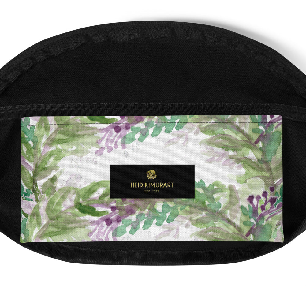 White Lavender Fanny Pack, Designer Premium Over the Shoulder Waist Bag ...