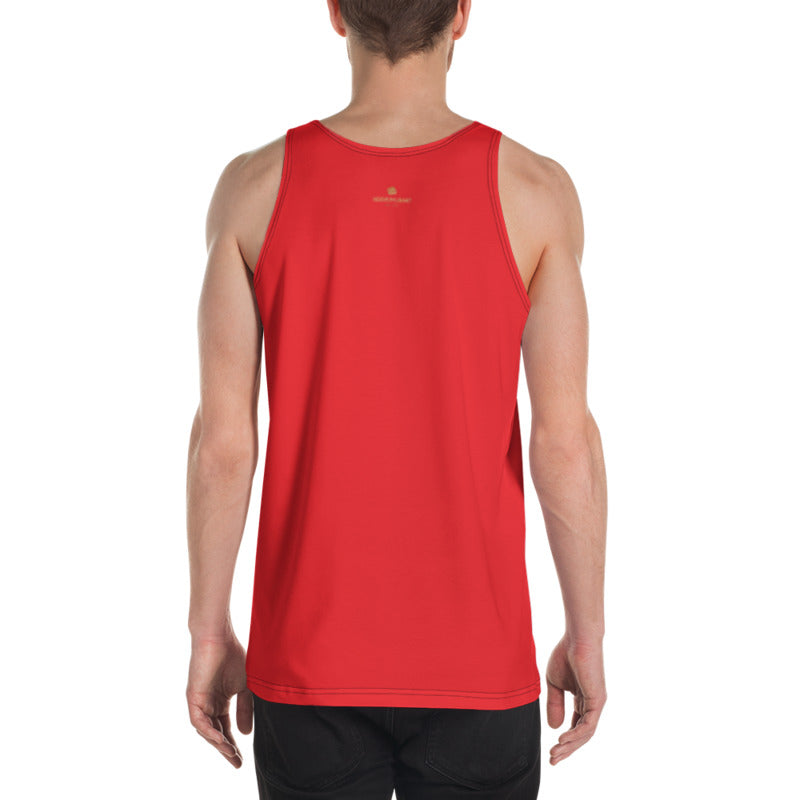 Red Men's Tank Top, Hot Red Solid Color Print Men's or Women's Premium ...