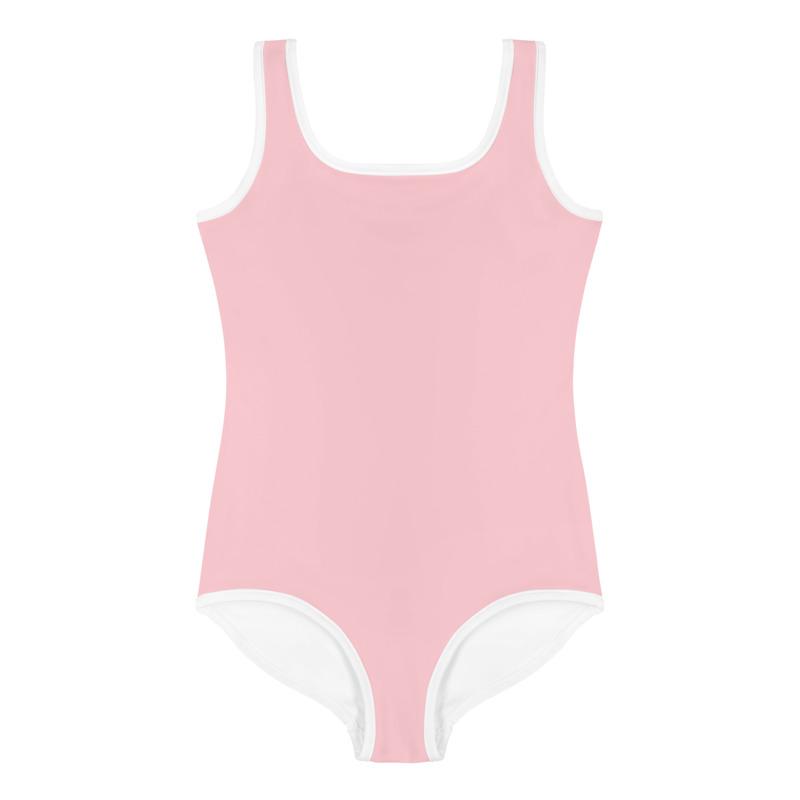 Light Ballet Pink Girls Swimsuit, Solid Color Premium Kids Sports Cute ...